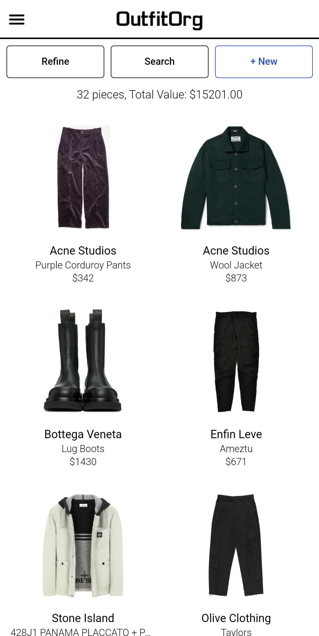 OutfitOrg - Create & Organize Outfits Online.